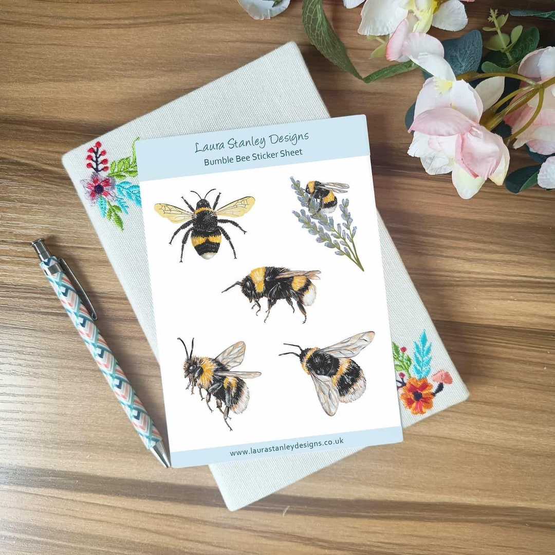 British Bumble Bee Sticker Sheet | Bee Stickers | Sticker Bundle - Etsy UK