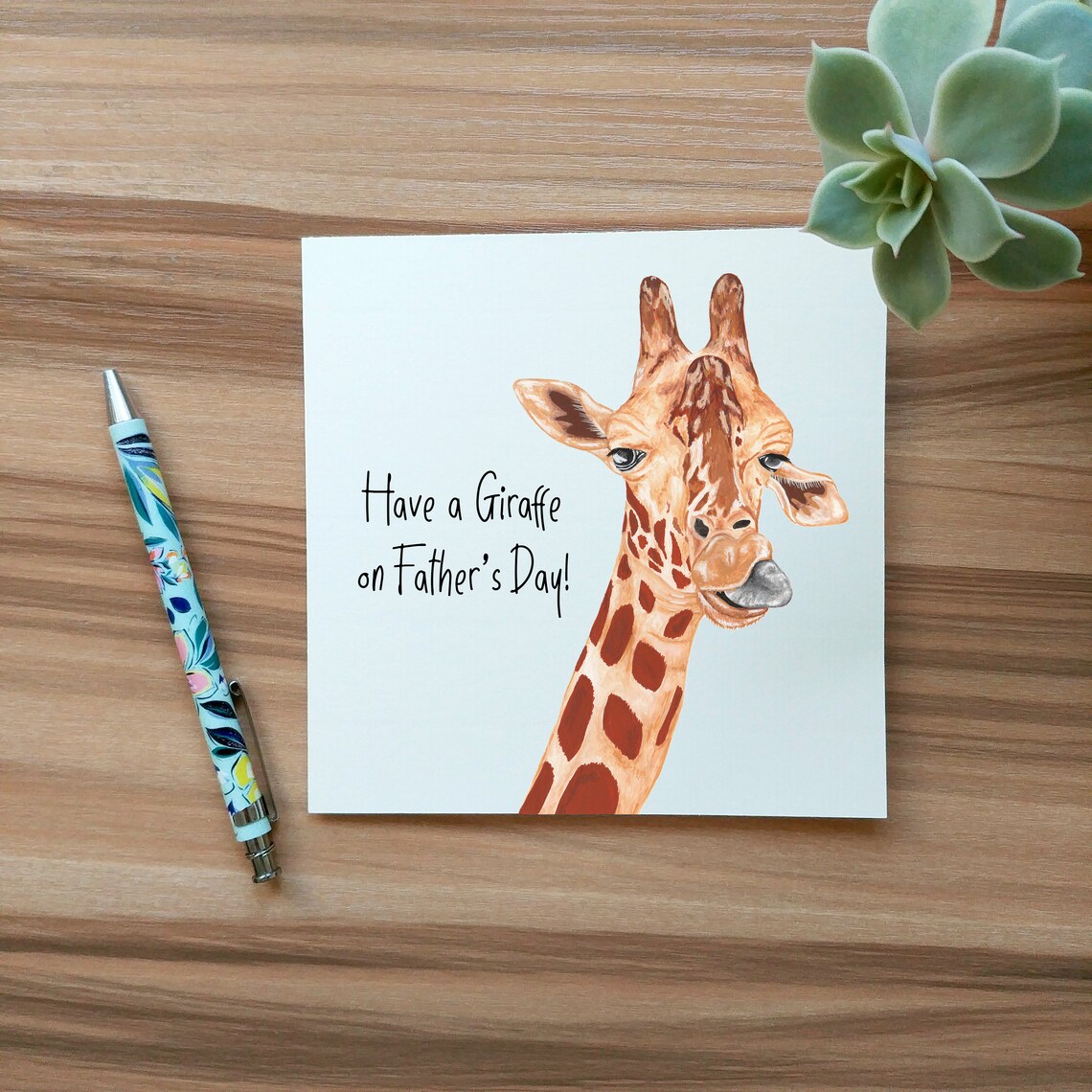 Giraffe Father's Day Card Have a Giraffe on Father's | Etsy