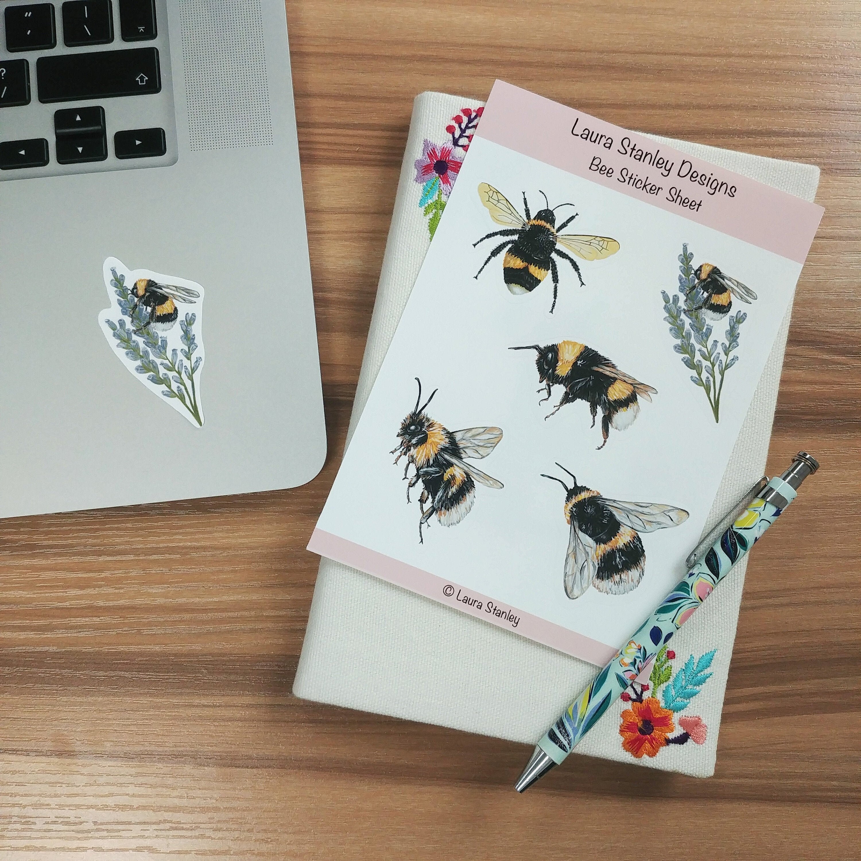 British Bumble Bee Sticker Sheet Bee Stickers Sticker - Etsy UK