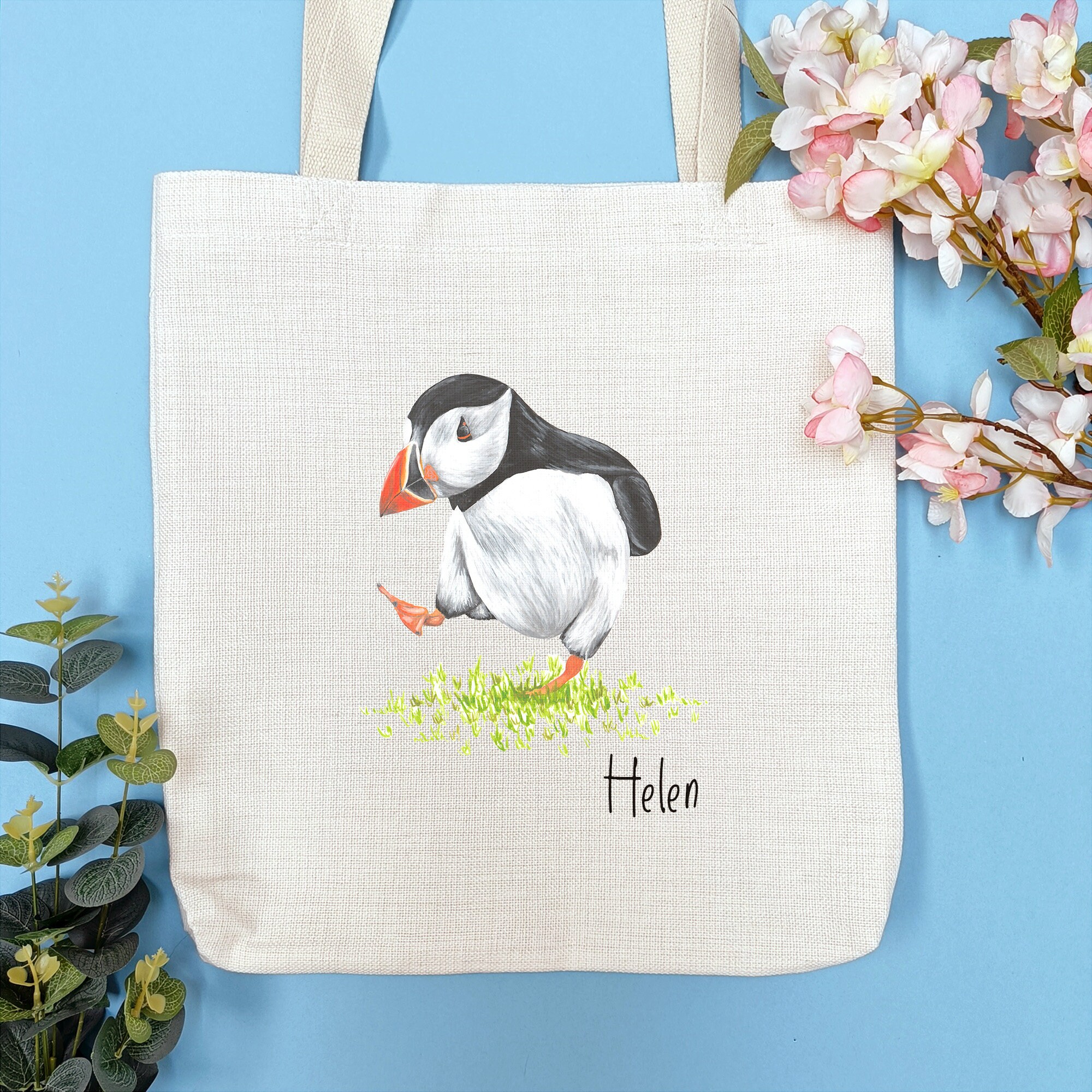 Personalised Puffin Tote Bag | Dancing Puffin Design | Gifts for Her - Etsy