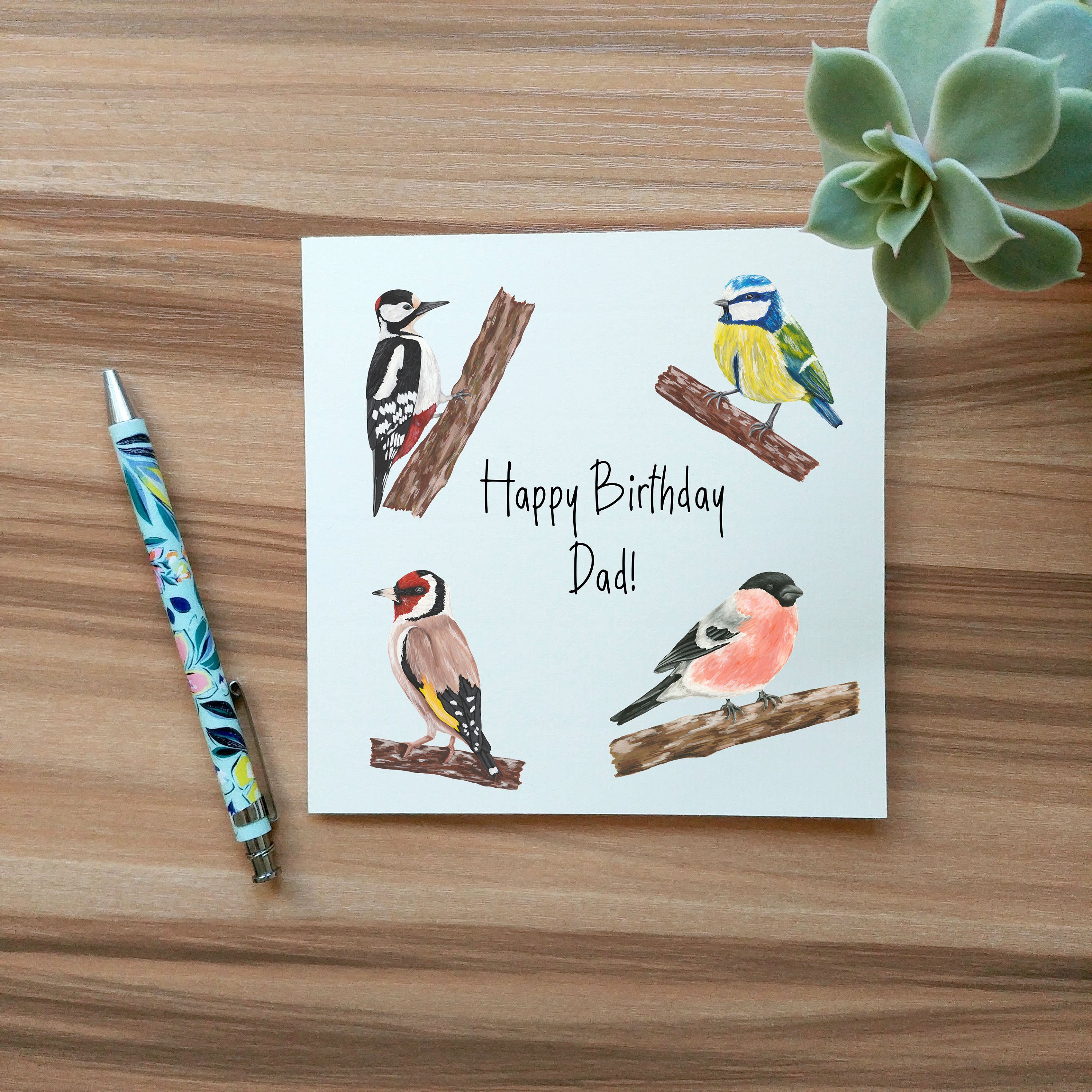 Illustrated Garden Birds Birthday Card Bird Watching Card - Etsy UK