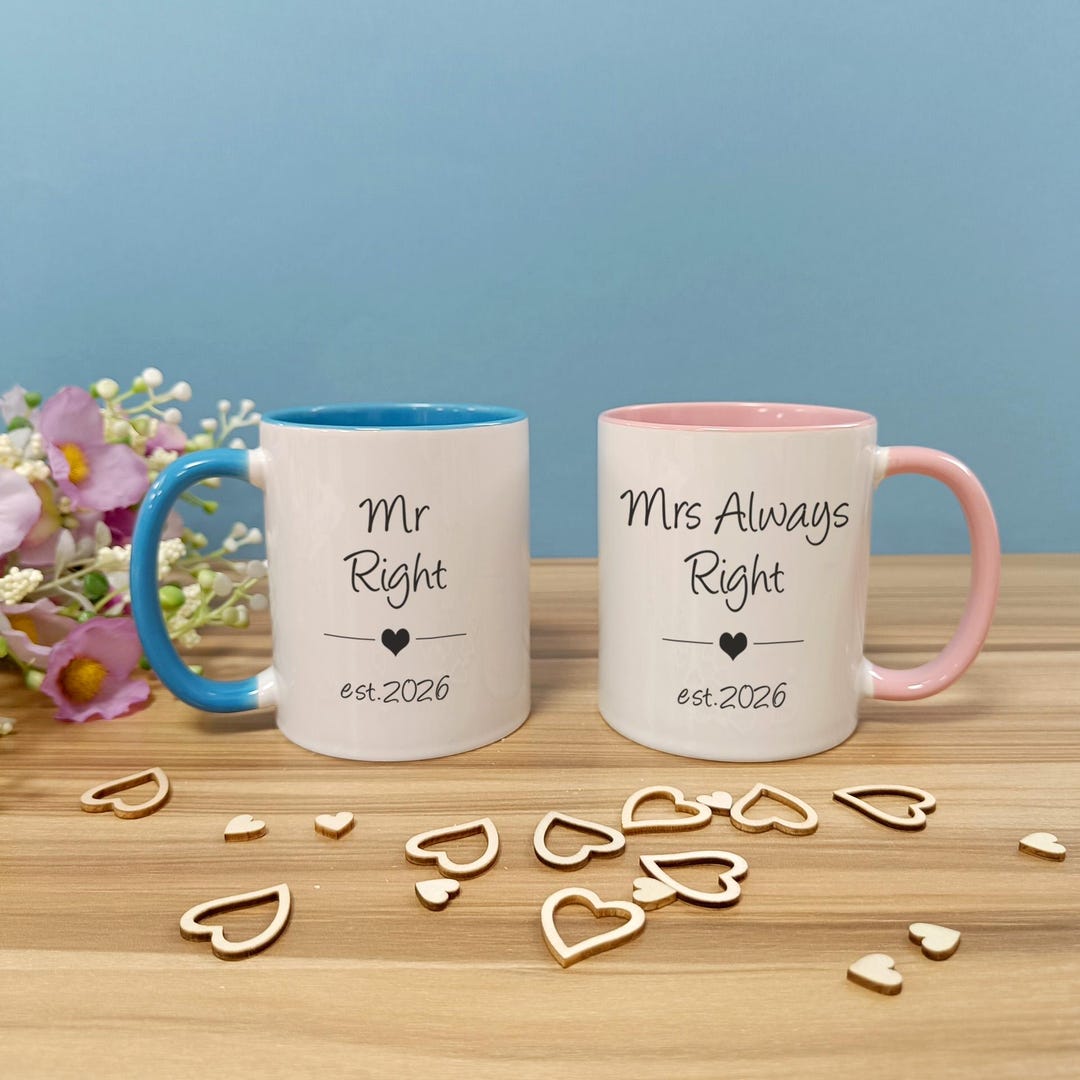Mr Right and Mrs Always Right Mugs | Wedding Gift for Couples ...