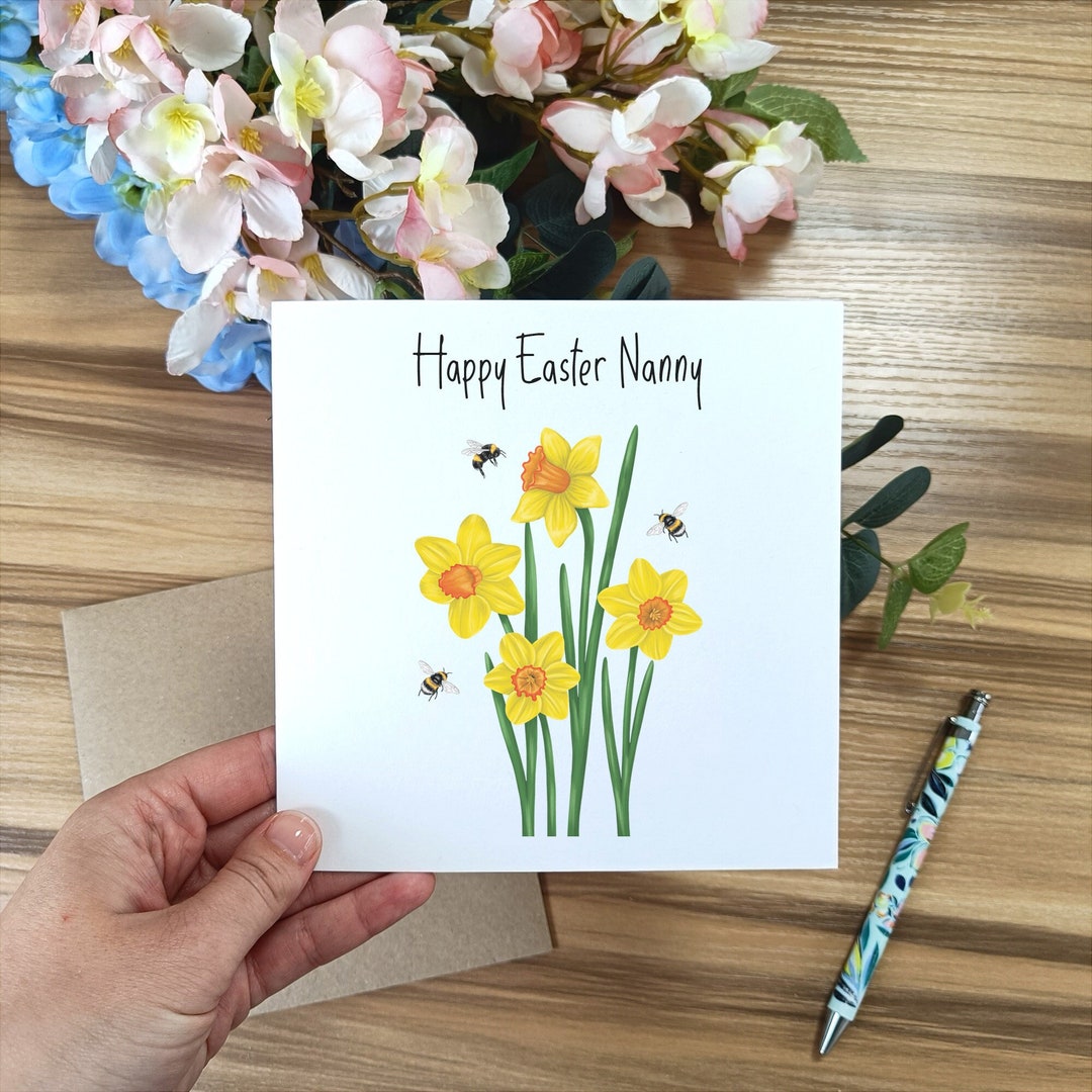 Personalised Easter Card Daffodil Easter Card Spring Time Spring ...