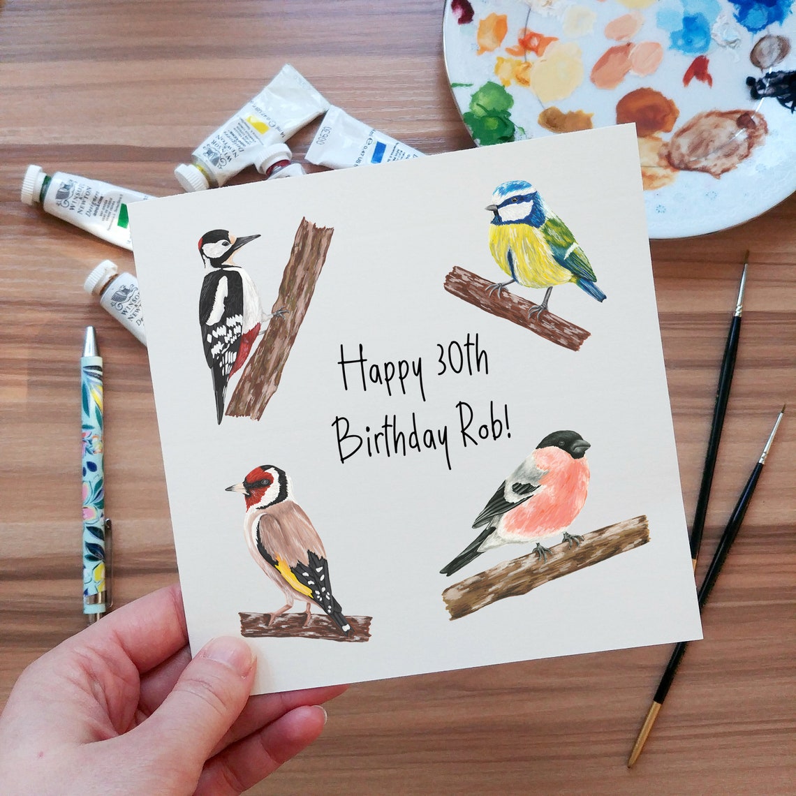 Illustrated Garden Birds Birthday Card Bird Watching Card - Etsy UK
