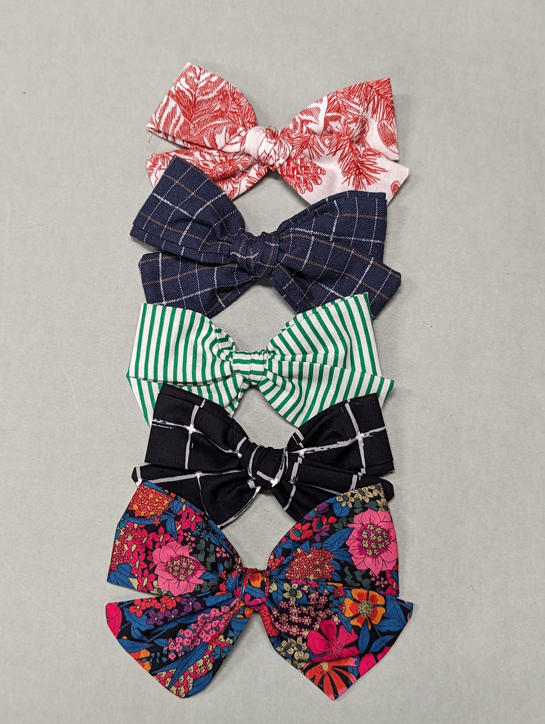 Five Bows Bundle, Fall Hair Bow, Christmas Hair Bow, Solid Hair Bow ...