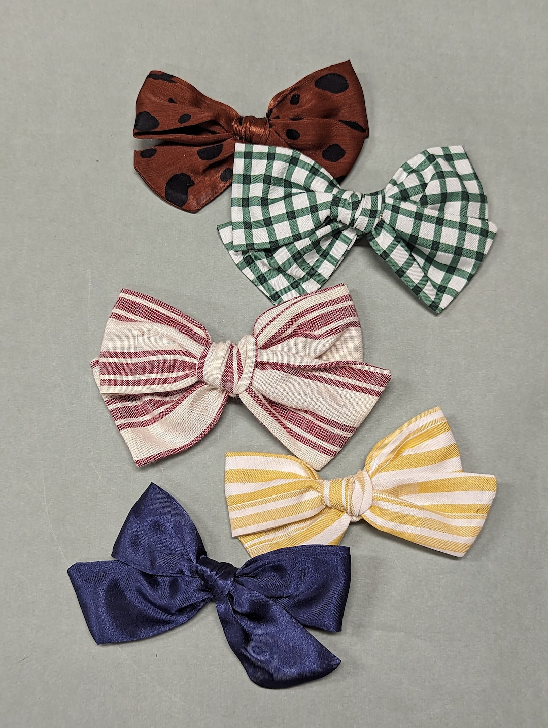 Five Bows Bundle Fall Hair Bow Christmas Hair Bow Solid - Etsy