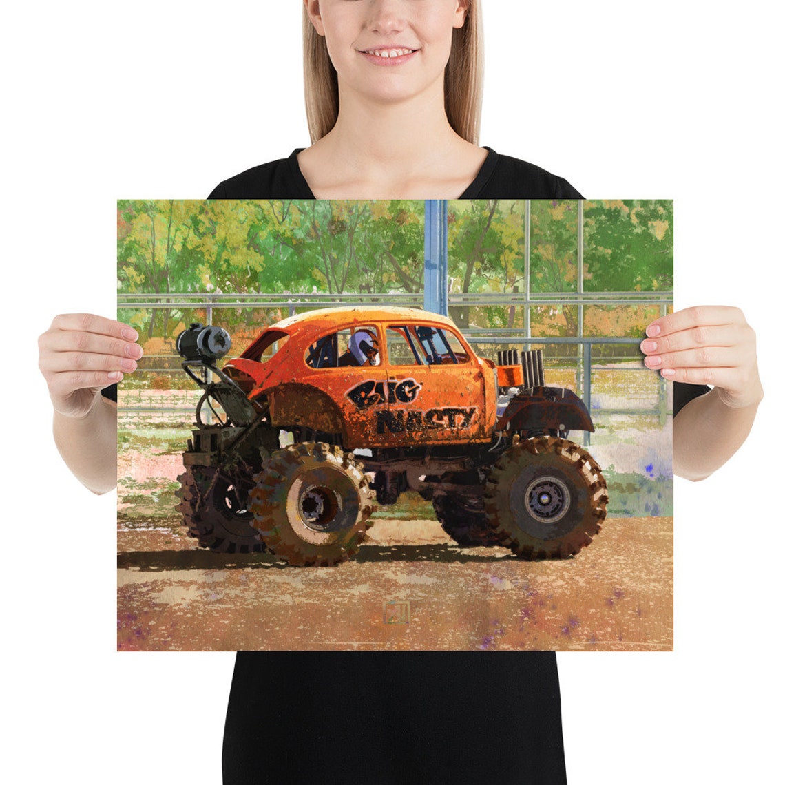 Bug Nasty Mud Bogger - Volkswagen Beetle Monster Car Art Print - Etsy