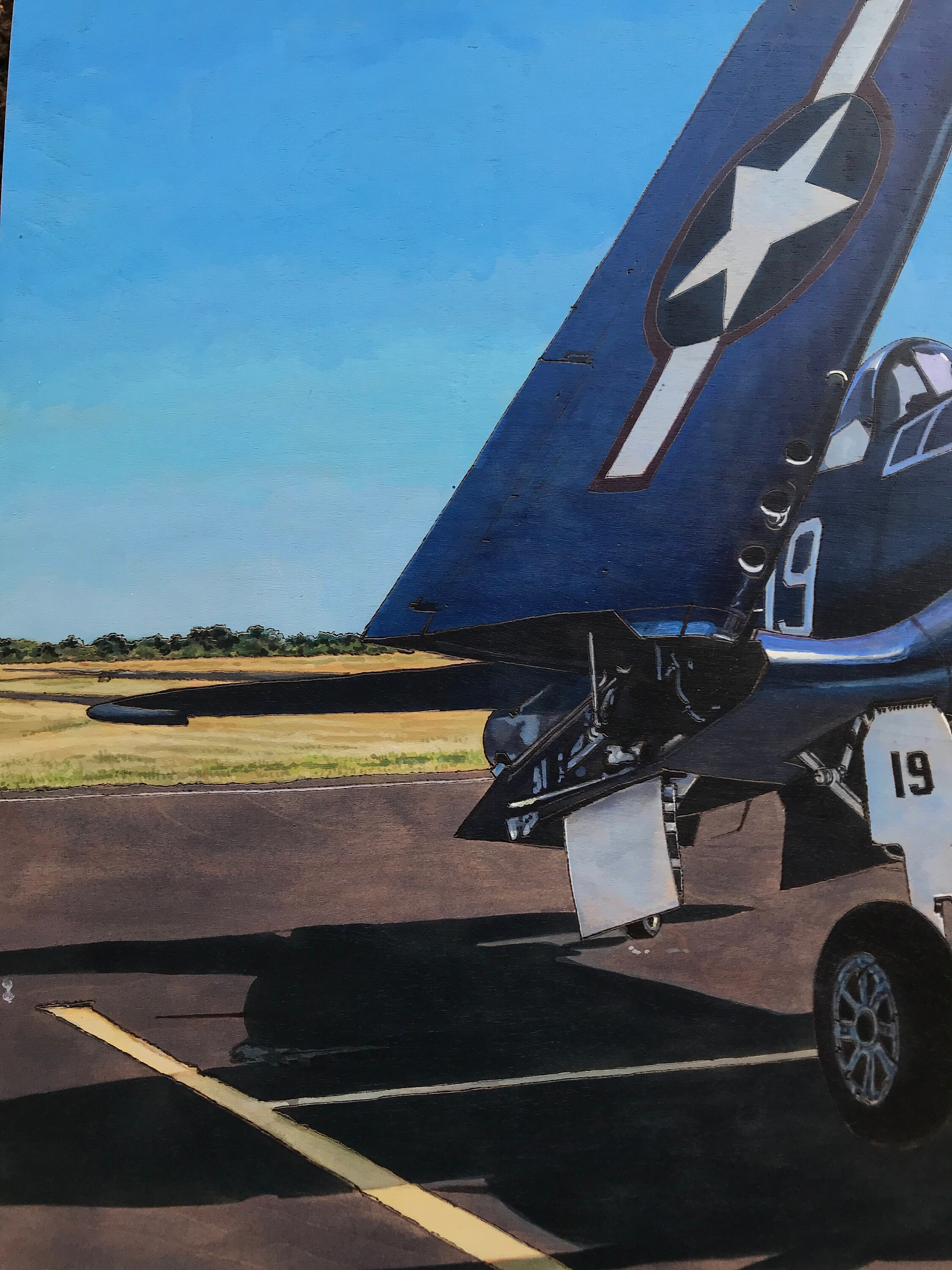 FG-1D Corsair Marines Dream Original Warbird Painting Historic Planes ...
