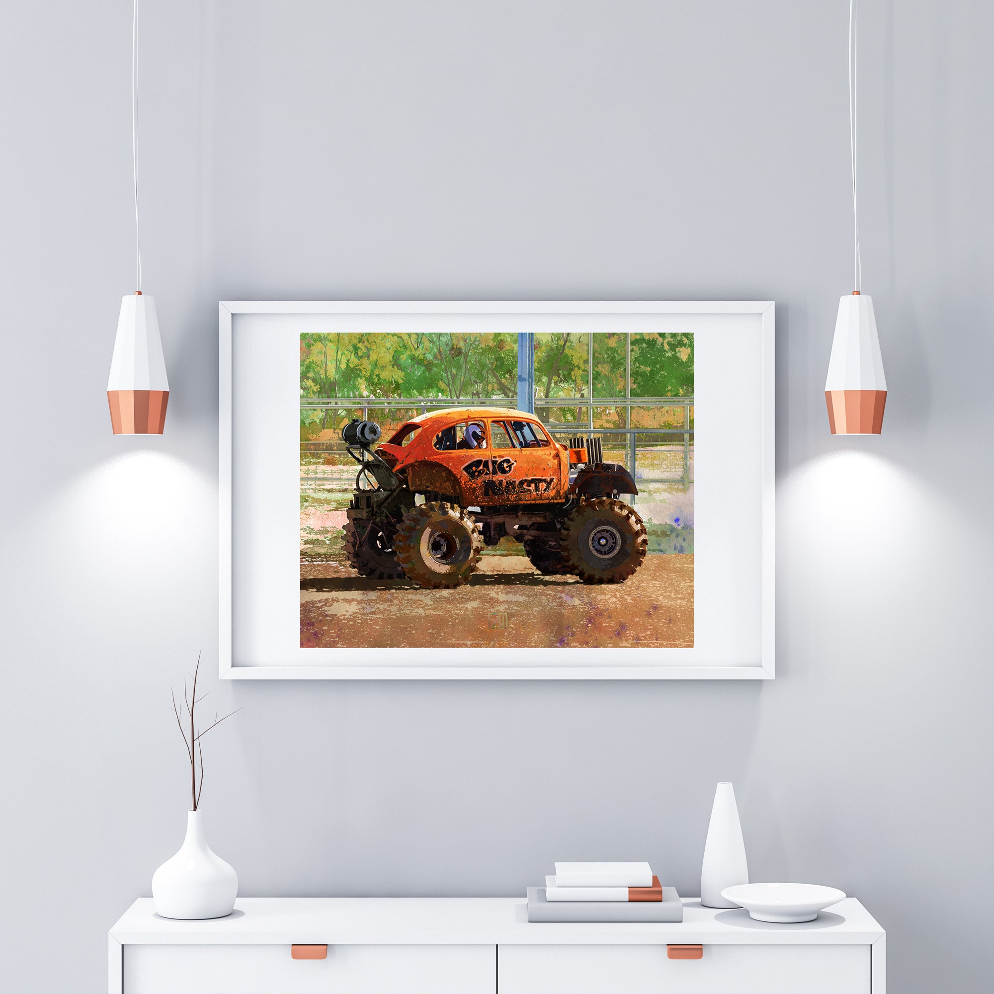 Bug Nasty Mud Bogger - Volkswagen Beetle Monster Car Art Print - Etsy