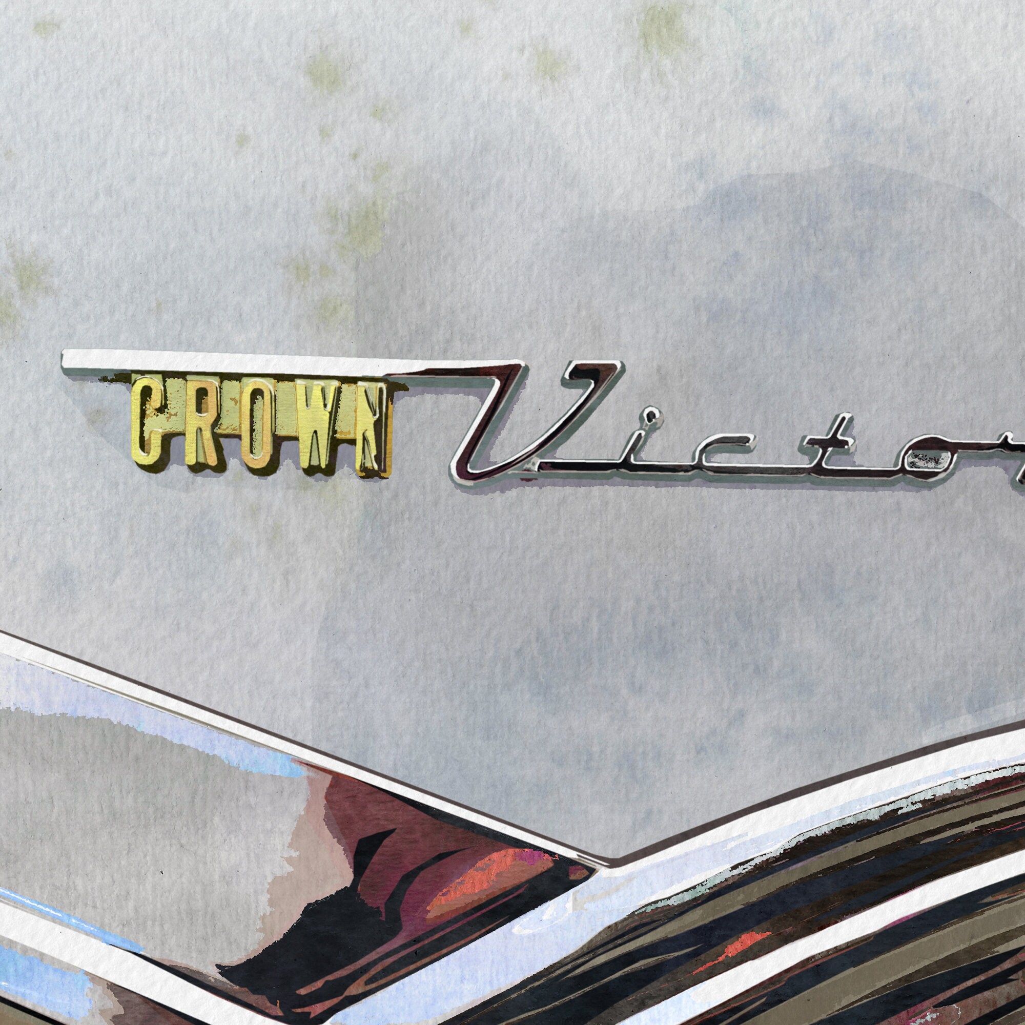 1956 Ford Crown Victoria Car Art | Torch Red White Ford Fairlane ...