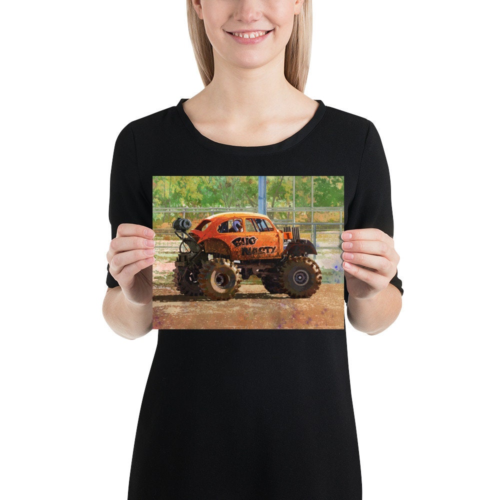 Bug Nasty Mud Bogger - Volkswagen Beetle Monster Car Art Print - Etsy
