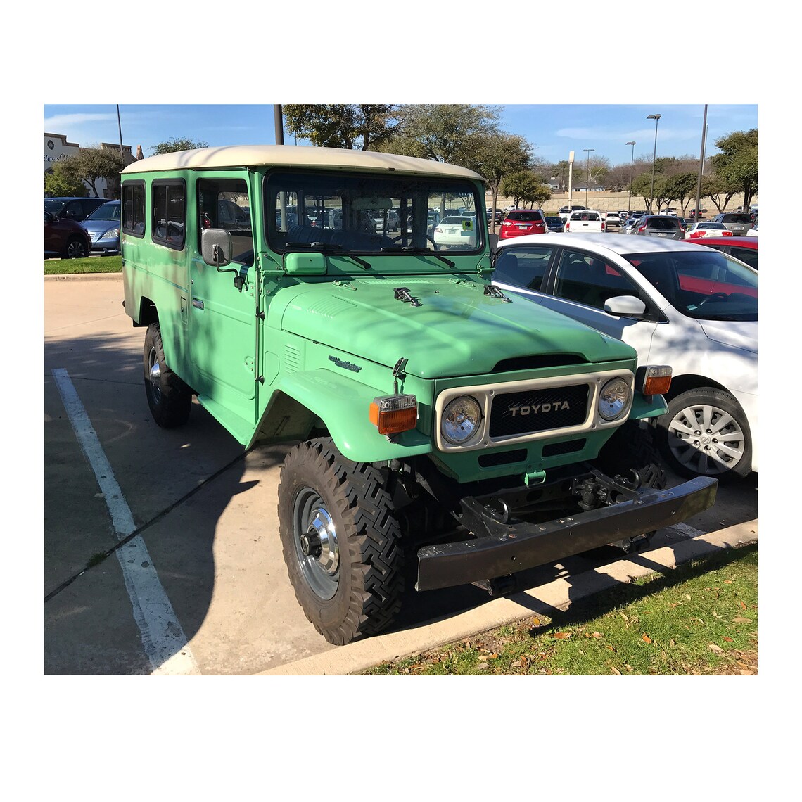 Classic Toyota Landcruiser FJ45 4WD Car Art Print - Mint Green | Retro ...