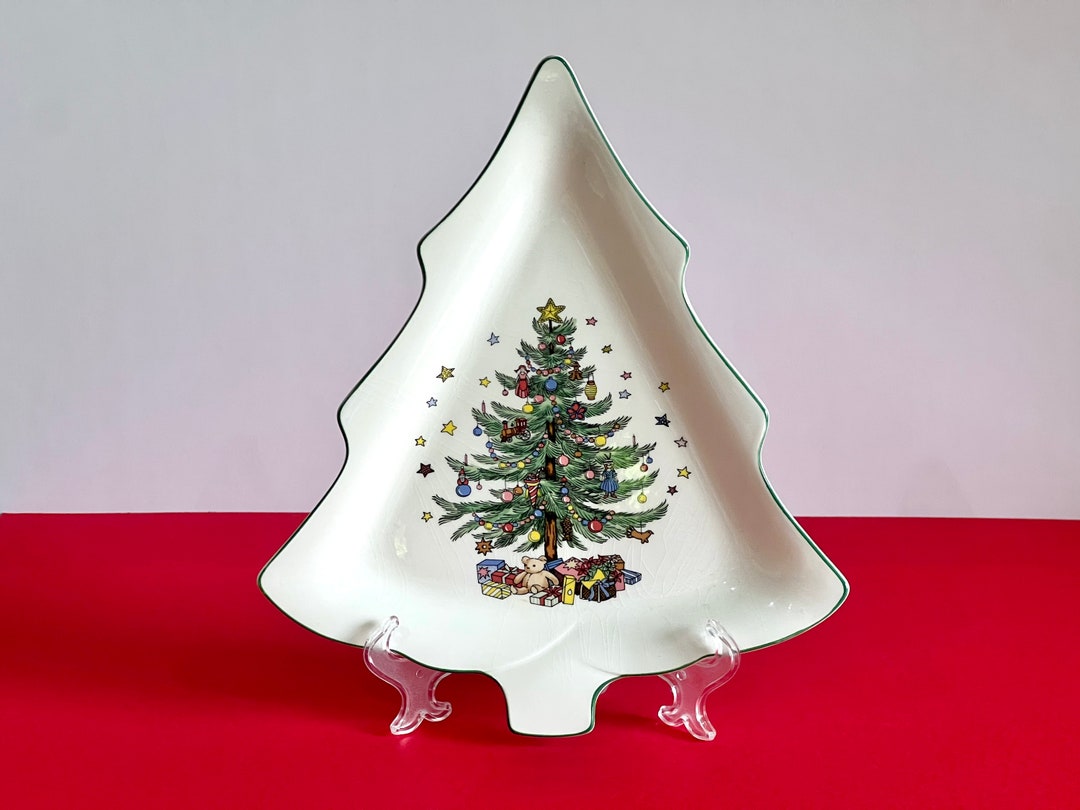 Large Tree Shaped Dish Happy Holidays by Nikko Japan Christmas Tree ...