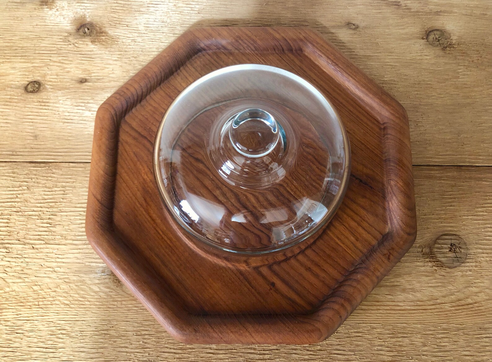 Vintage Cheese Tray/board and Glass Dome | Etsy