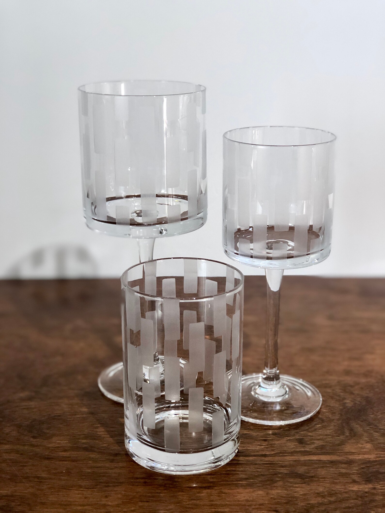 Stunning 12 Pc Set of MCM Glassware Water Goblets Wine - Etsy