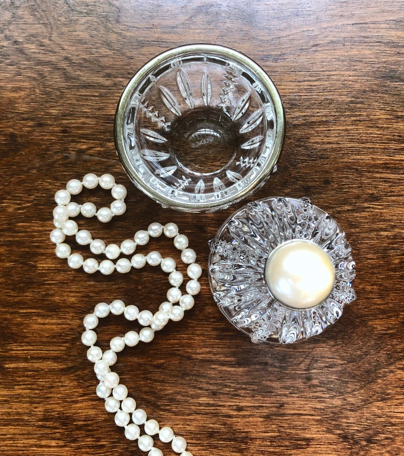 Lenox Lead Crystal Egg Trinket Box Diamonds & Pearls Glass Box - Etsy