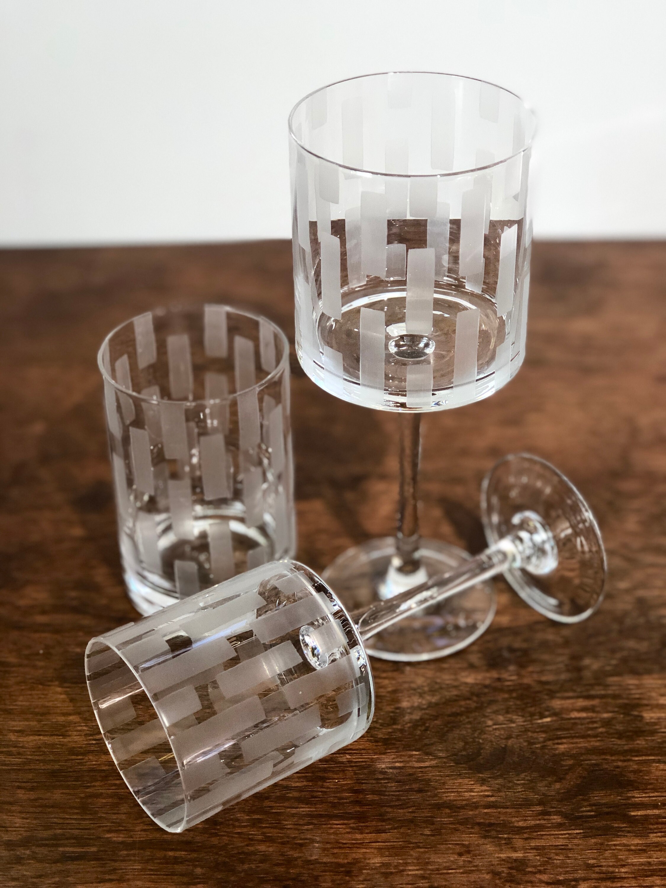 Stunning 12 Pc Set of MCM Glassware Water Goblets Wine - Etsy
