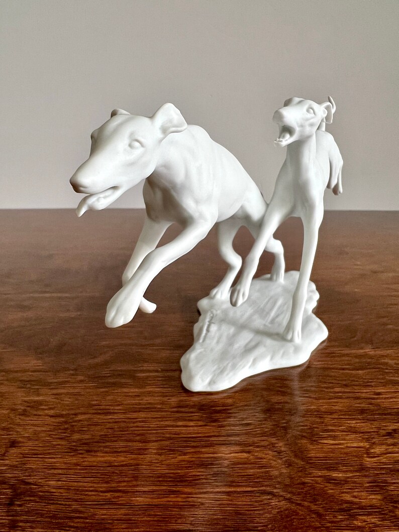 Kaiser White Bisque Porcelain Figurine of Running Dogs - Etsy