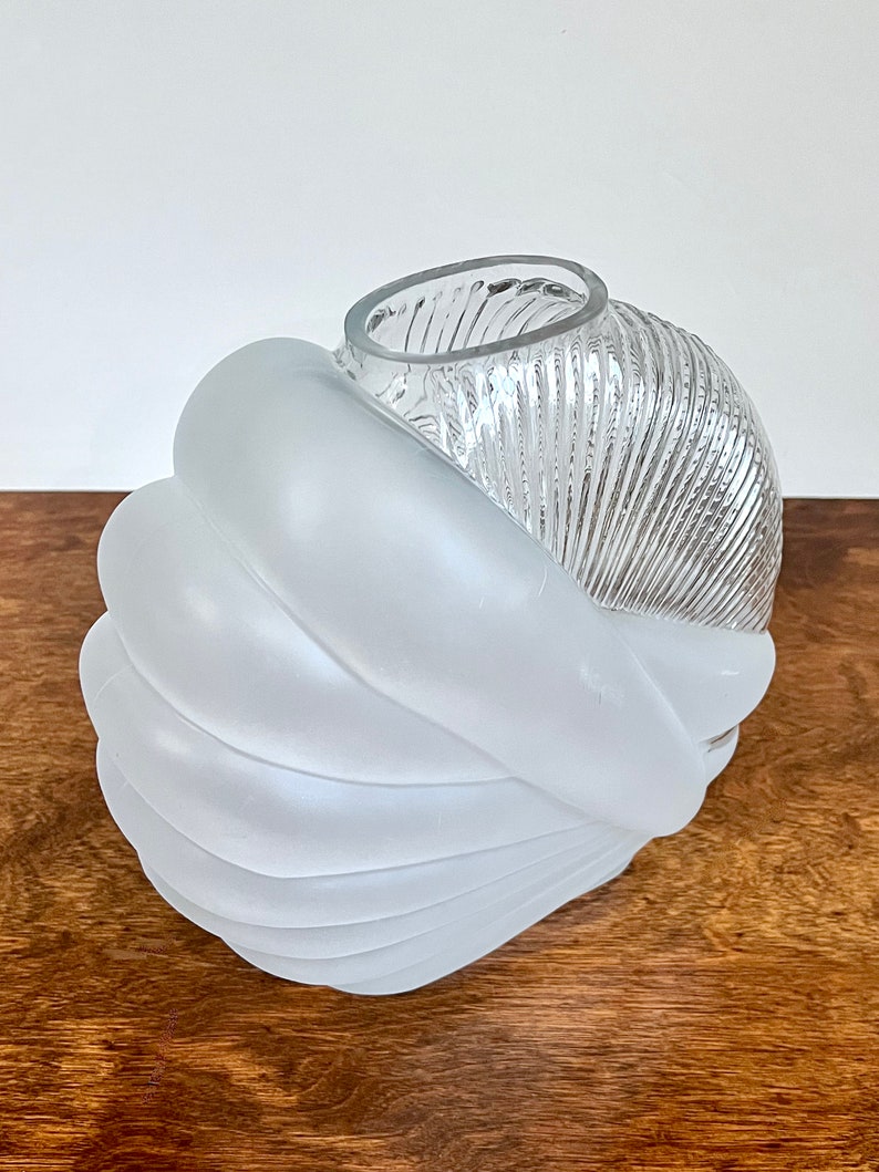 Vintage 80s Art Deco Style Art Glass Balos Vase Mouth Blown - Etsy