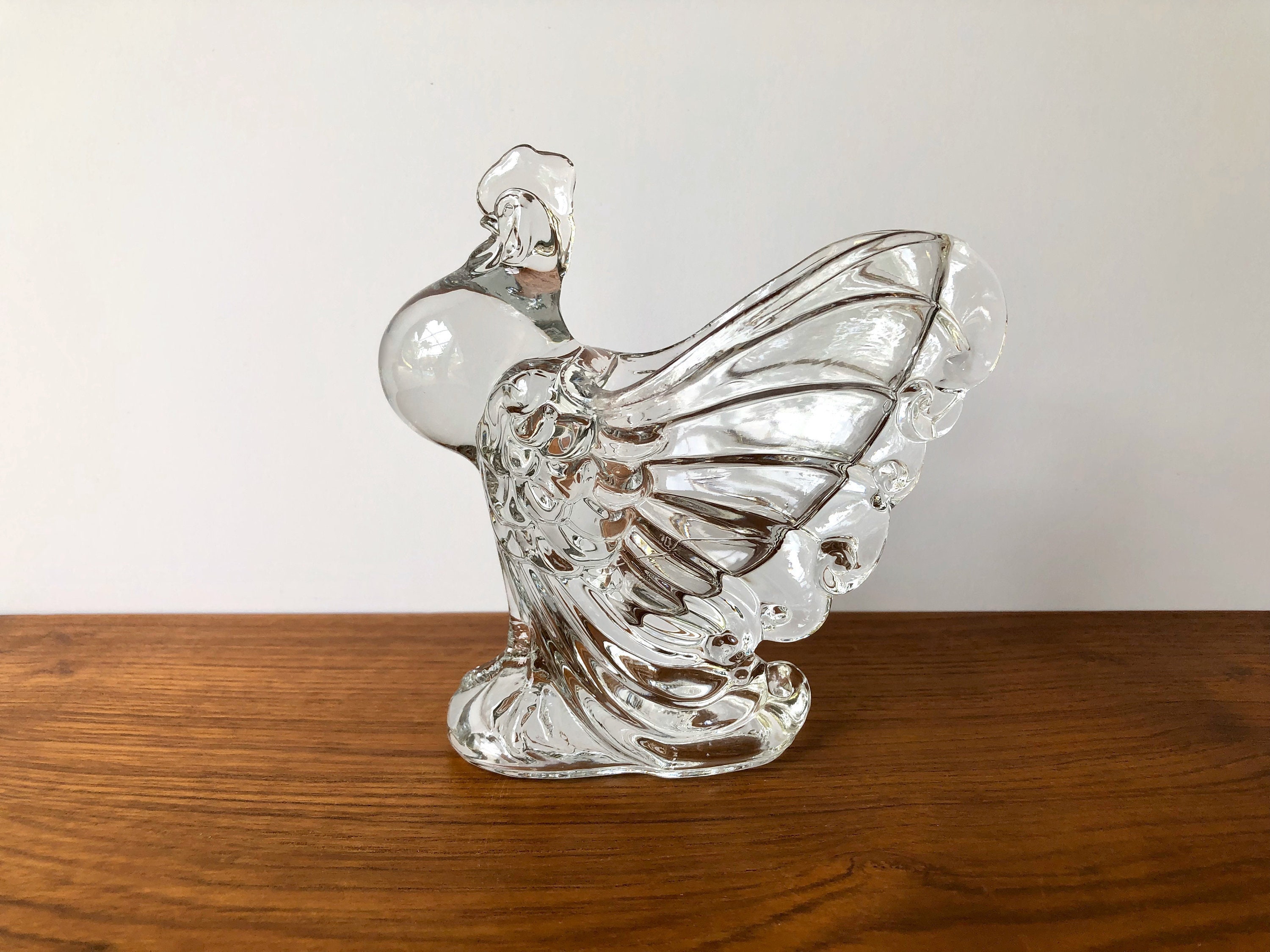 Heisey Glass Animal Crystal Rooster Vase 6 Clear | Etsy