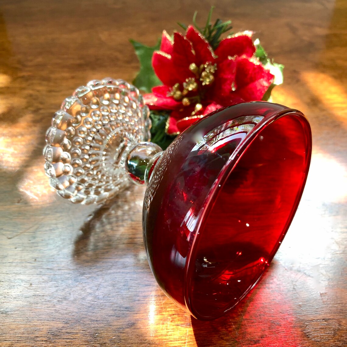 Vintage Ruby Red Boopie Bubble Glasses/goblets/cocktail by - Etsy