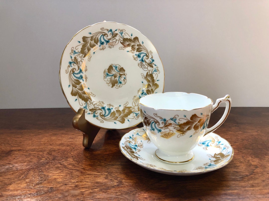 Vintage Coalport Bone China Teacup Set, Strange Orchid Pattern - Etsy