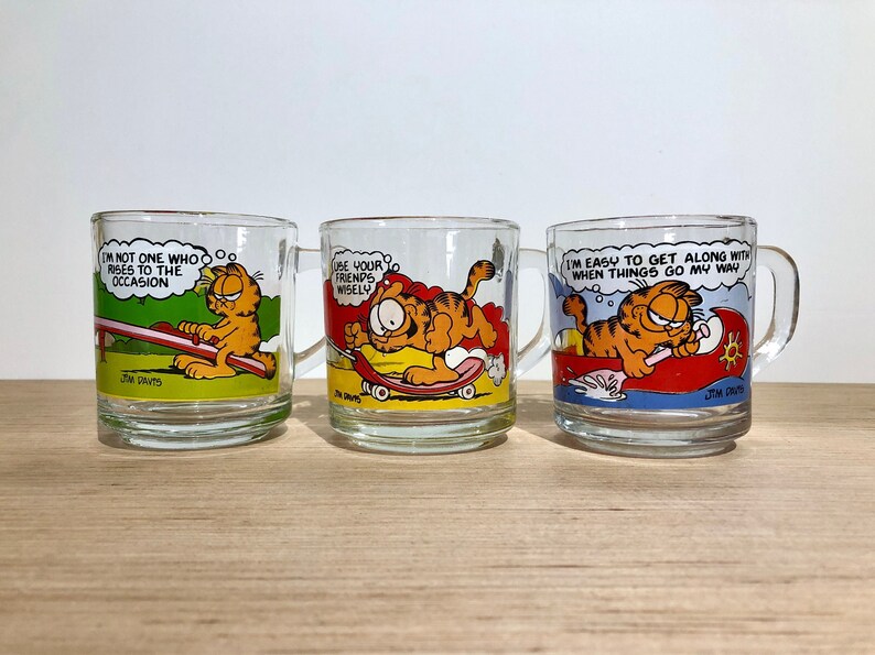 Rare Collectible Garfield Characters Mcdonald's 1978 Clear | Etsy
