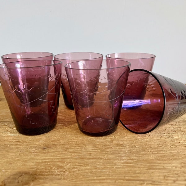 Purple Glassware - Etsy