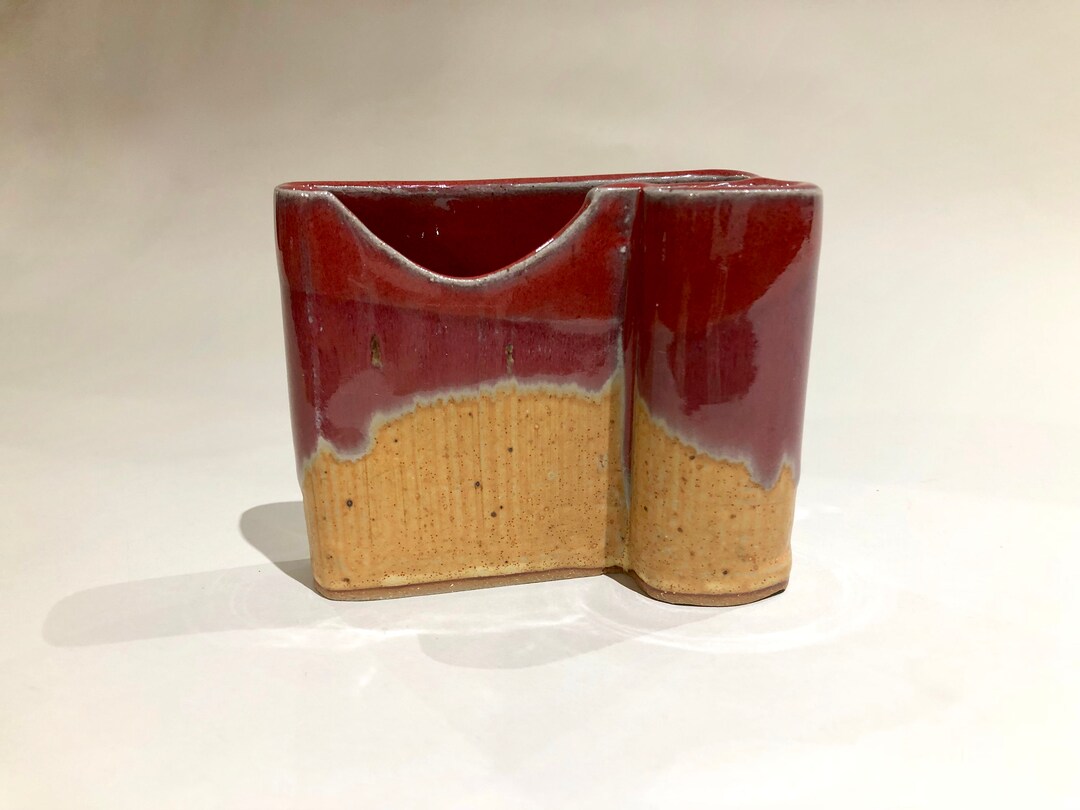 Smoky Mountain Pottery Two Tone Ceramic Art Modern Industrial Odd Shape ...