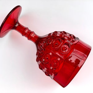 Vintage Large Depression Glass Coin Dot Pattern Ruby Red Goblet/vase ...