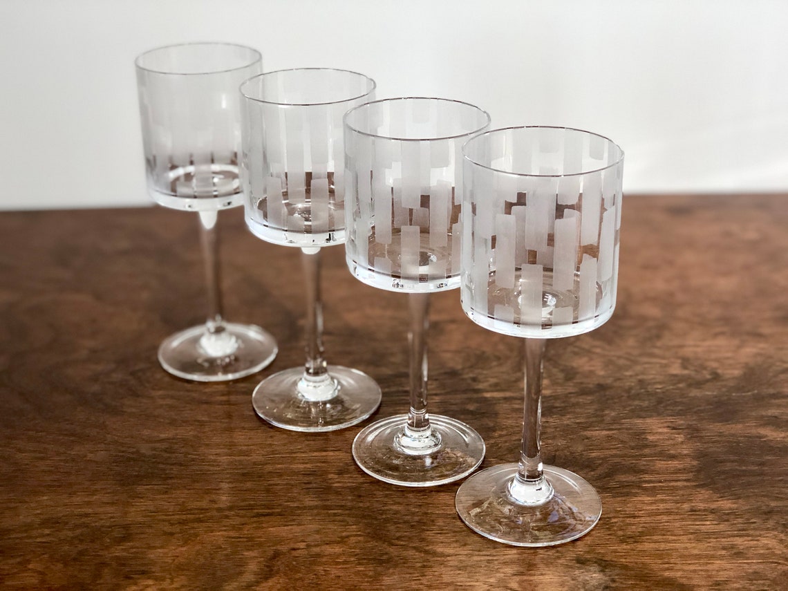 Stunning 12 Pc Set of MCM Glassware Water Goblets Wine - Etsy