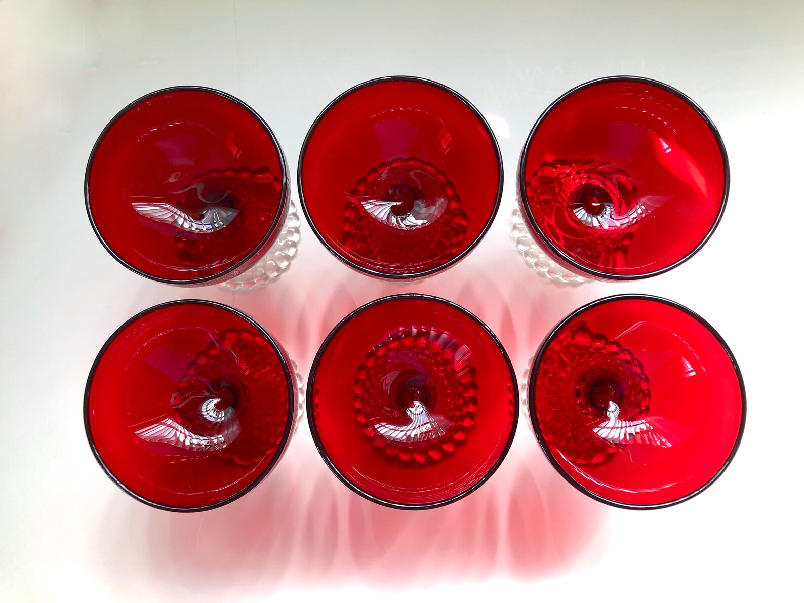 Vintage Ruby Red Boopie Bubble Glasses/goblets/cocktail by - Etsy