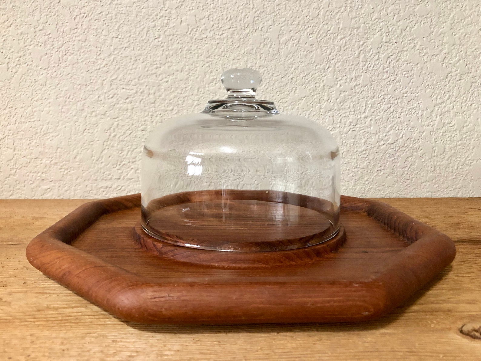 Vintage Cheese Tray/board and Glass Dome - Etsy
