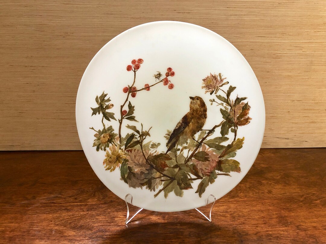 Hand-painted Porcelain Plate, Bird & Honey Bee Design, Decorative ...