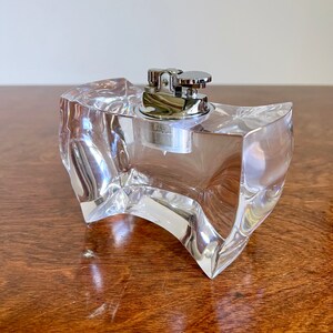 Vintage 70s Lucite Table Top Lighter Clear Solid Lucite Sculptural ...
