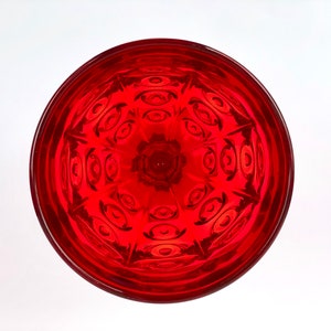 Vintage Large Depression Glass Coin Dot Pattern Ruby Red Goblet/vase ...