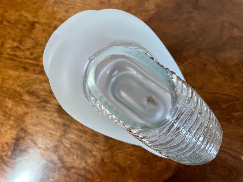 Vintage 80s Art Deco Style Art Glass Balos Vase Mouth Blown - Etsy