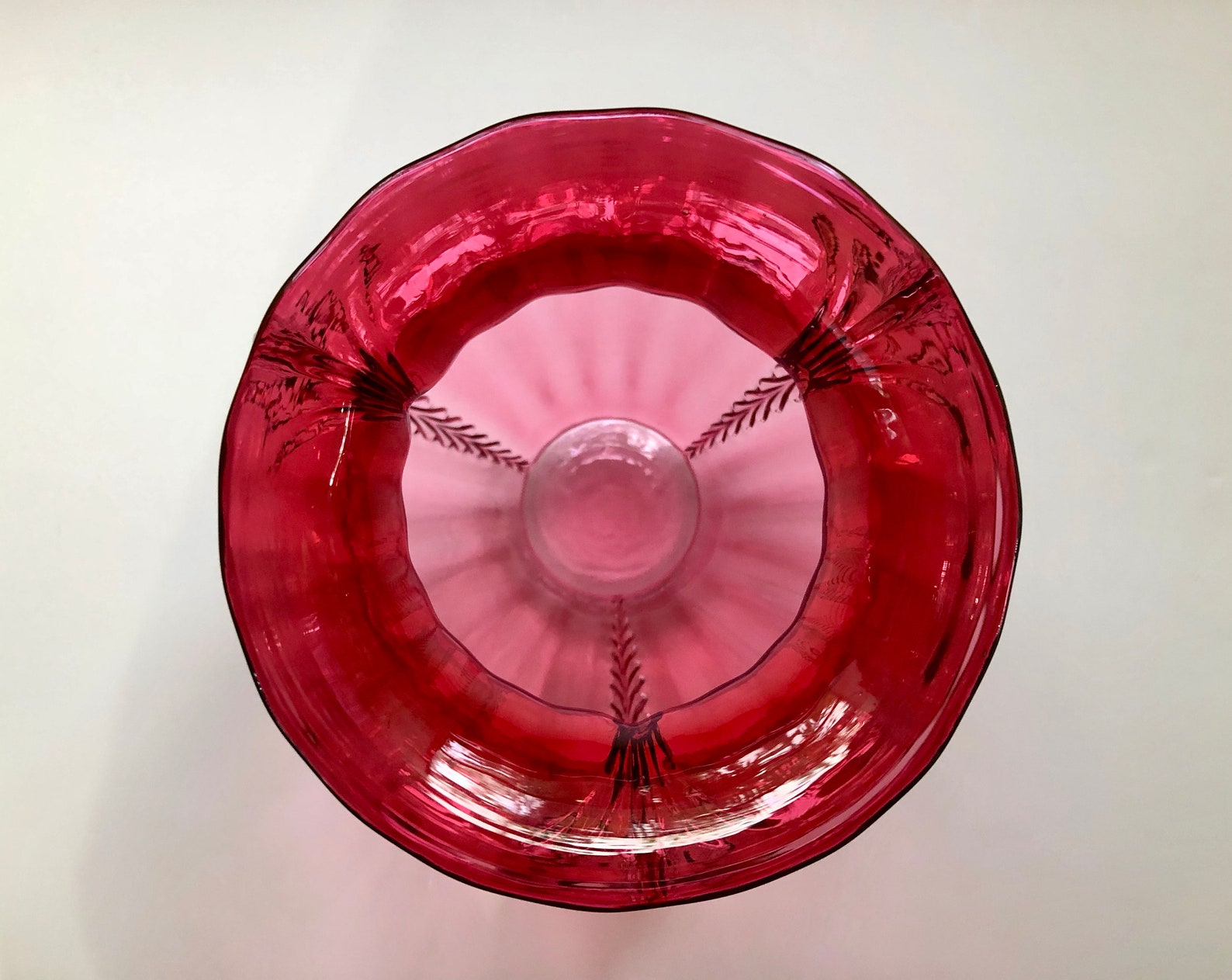 Vintage Fenton Cranberry Vase Feather Pattern Fenton Glass - Etsy