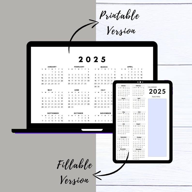 2025 Calendar Bundle | Calendar Template 2025 | Yearly Calendar ...