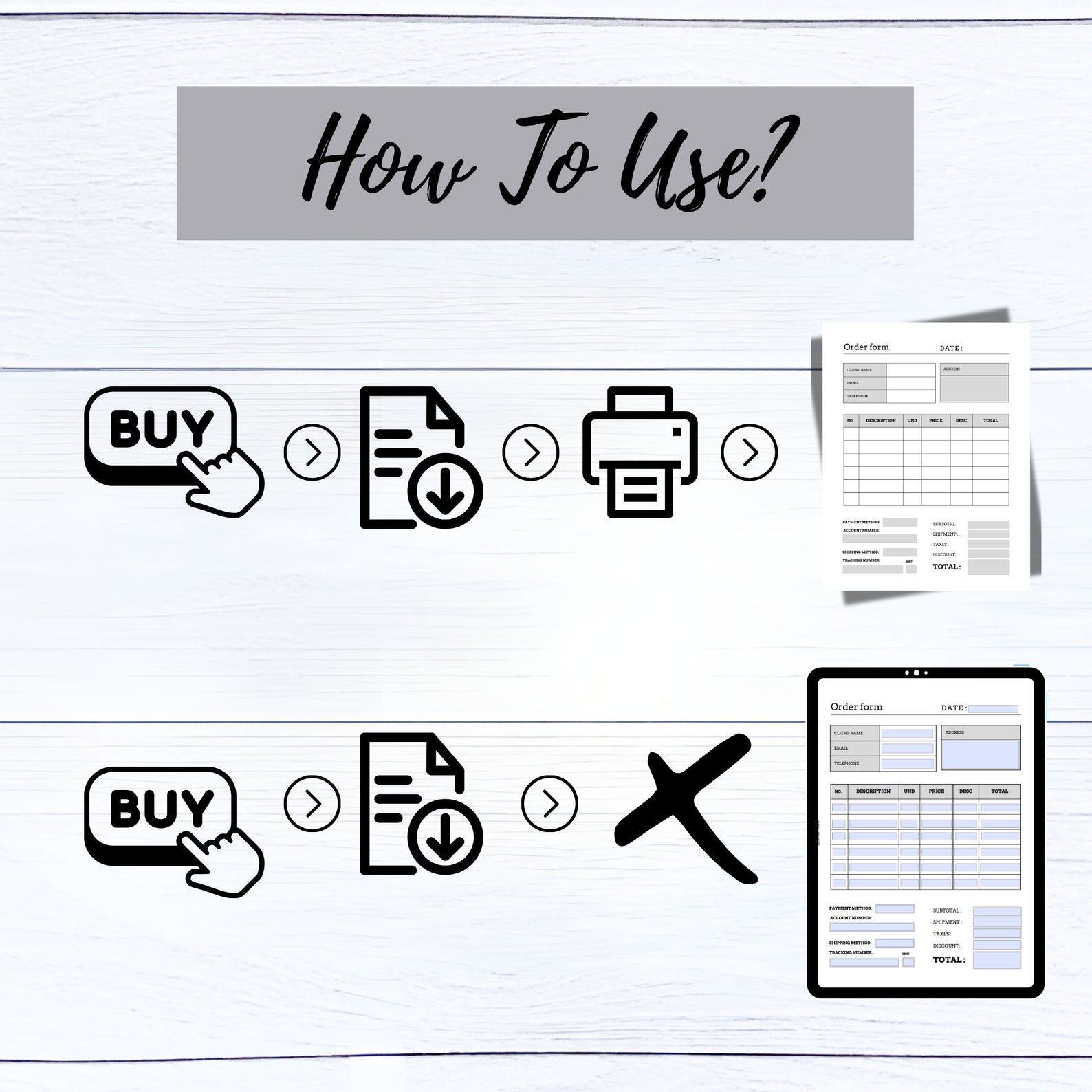 Order Form Ecommerce Template - Etsy