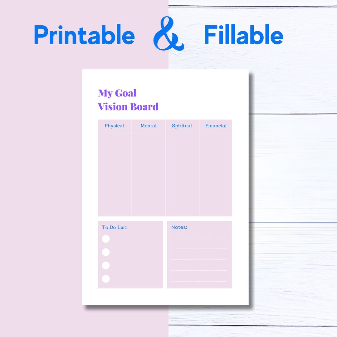 My Goal Vision Board | Planner Vision Board | Law of Attraction ...