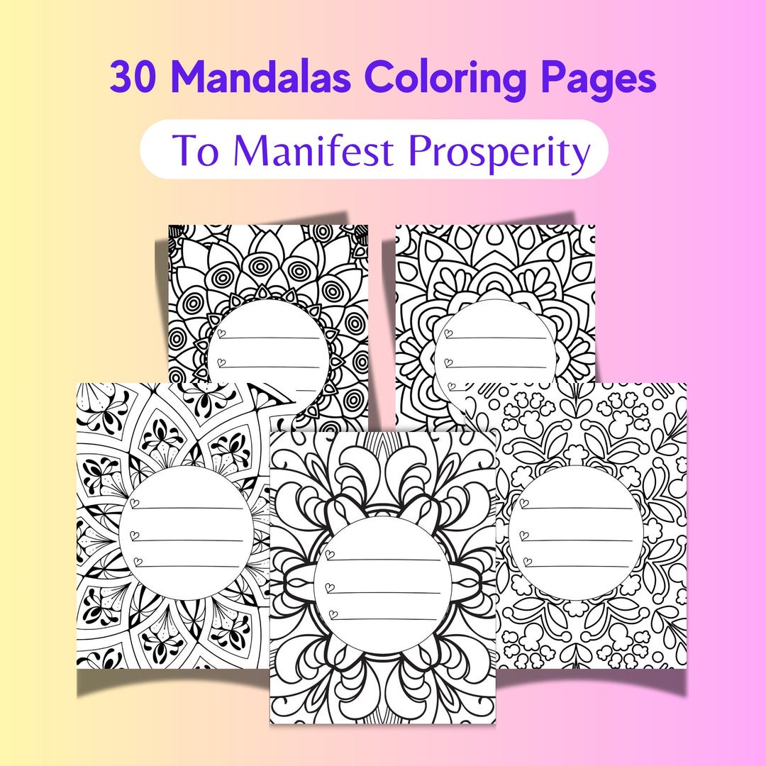 30 Mandalas Coloring Pages to Manifest Prosperity Adult Coloring ...