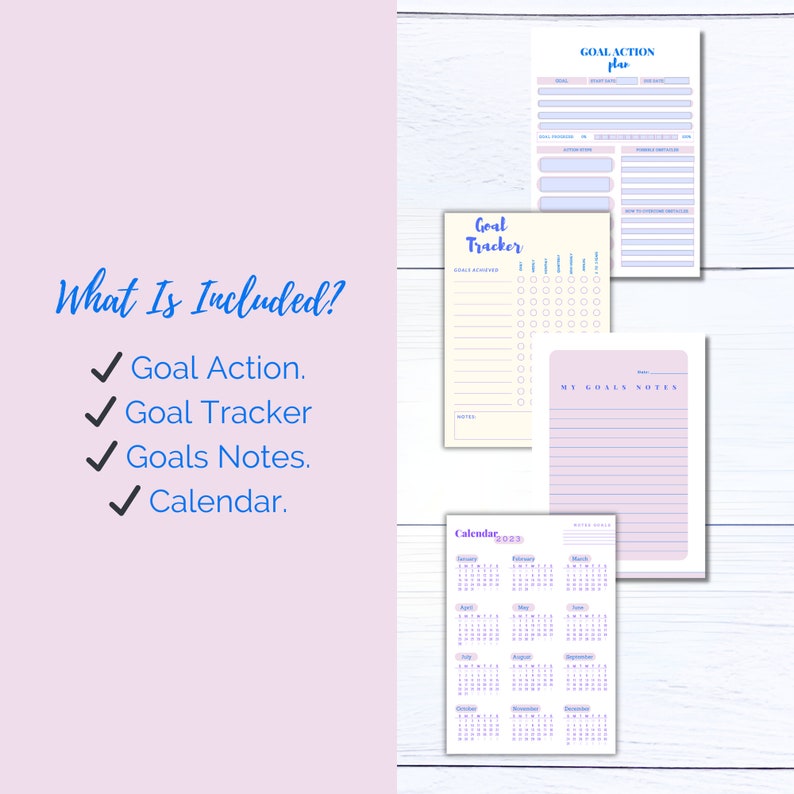 Goal Action Plan, Goal Tracker Printable And Fillable - Etsy México