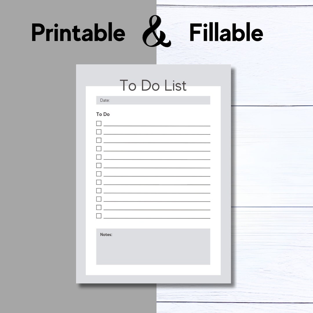 Minimal to Do List Printable | Printable & Fillable PDF | Simple Tasks ...