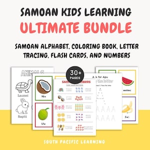 Samoan Kids Learning Bundle | Samoan Numbers, Alphabet, Letter Tracing ...