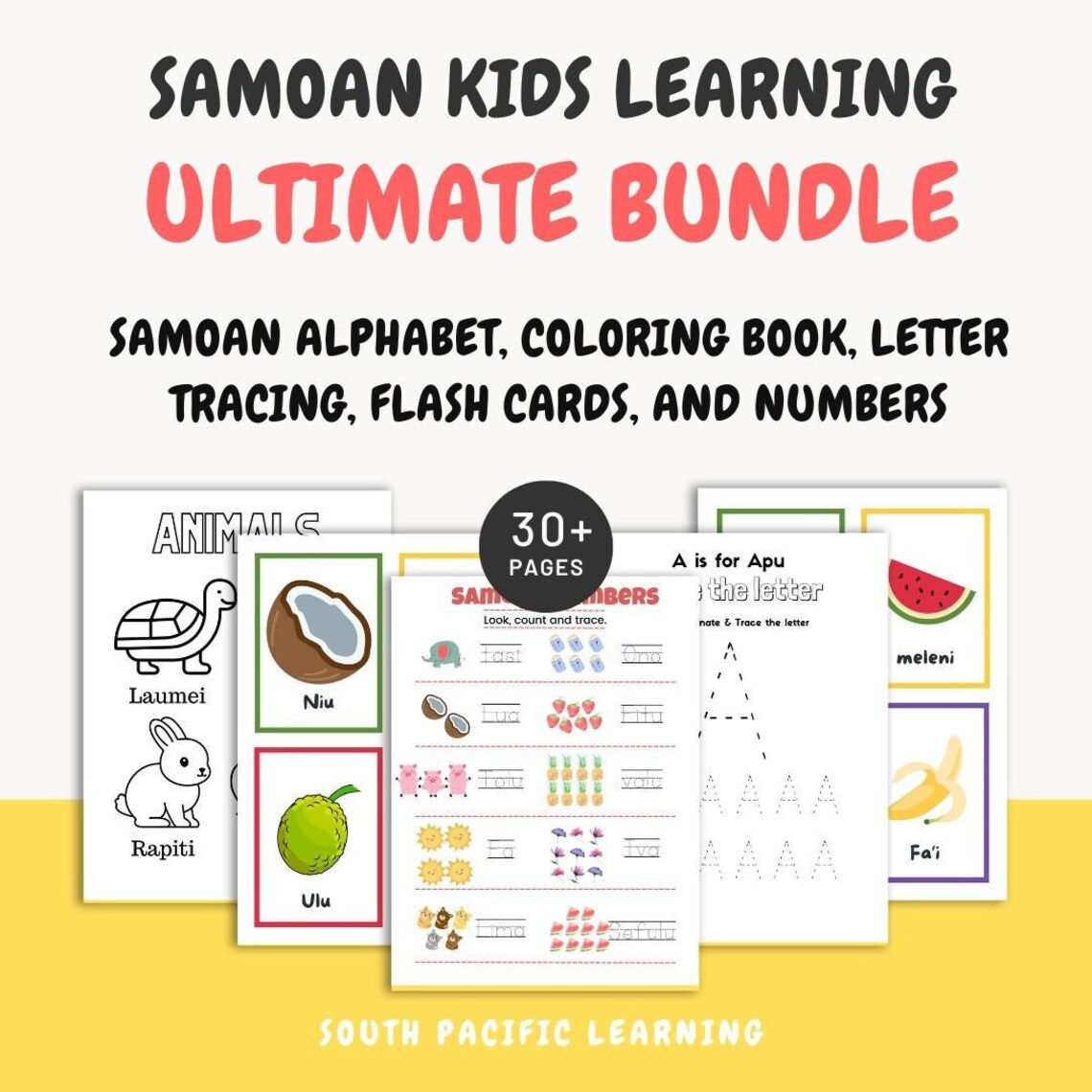 Samoan Kids Learning Bundle | Samoan Numbers, Alphabet, Letter Tracing ...