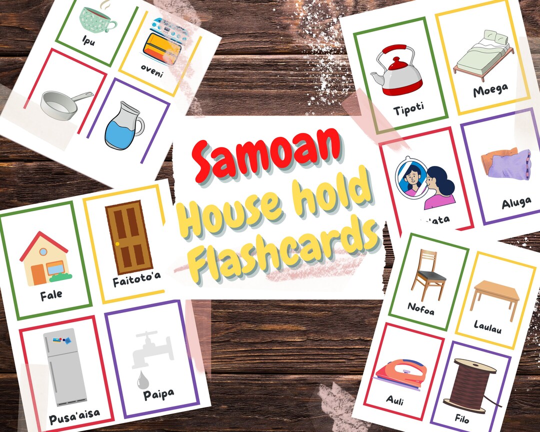 Samoan Language Learning Flash Cards | Samoan Language Learning | House ...