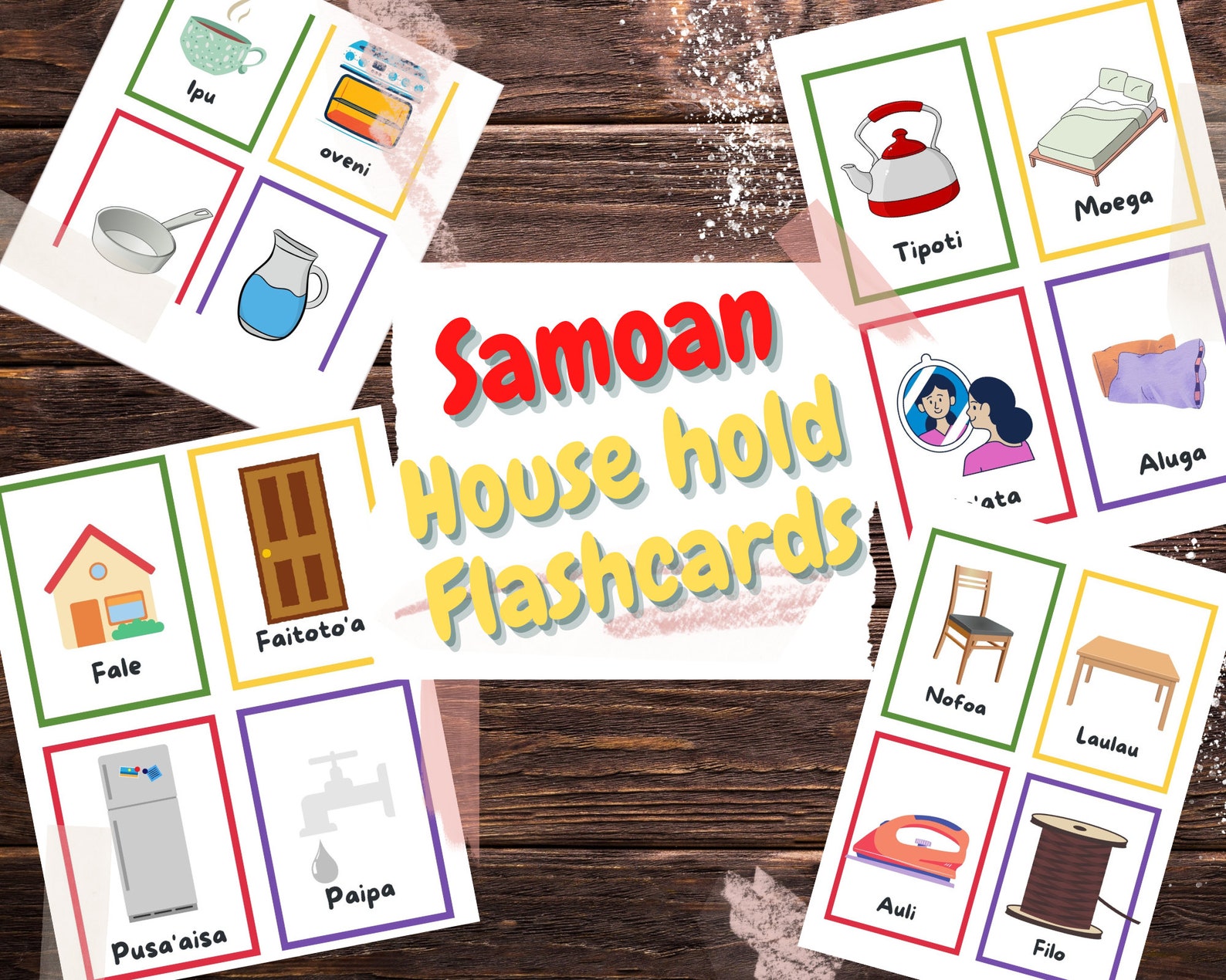 Samoan Language Learning Flash Cards | Samoan Language Learning | House ...
