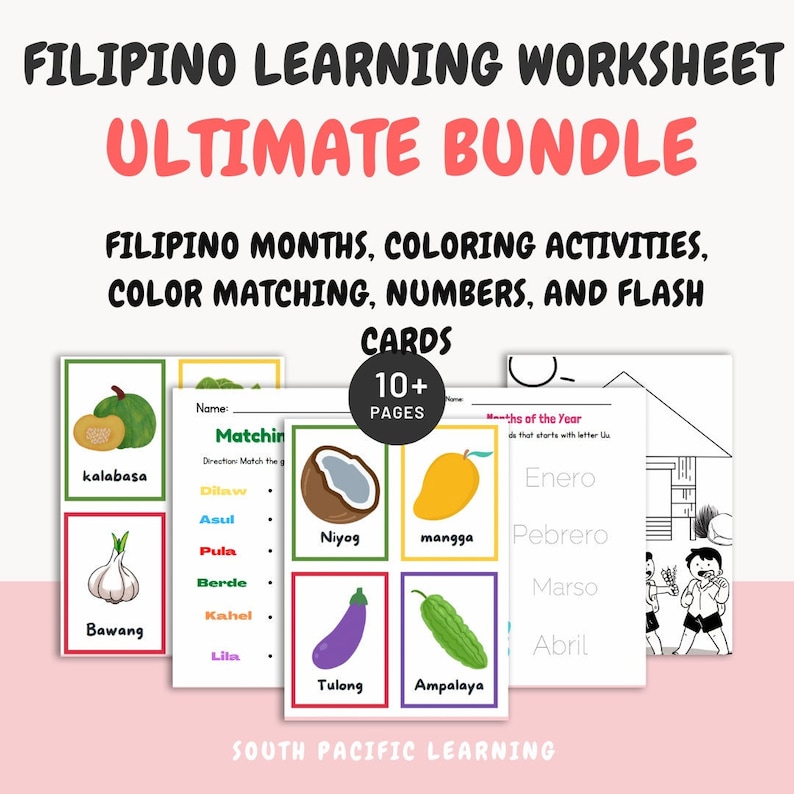 Filipino Language Learning Worksheets | Tagalog Childrens Worksheets ...