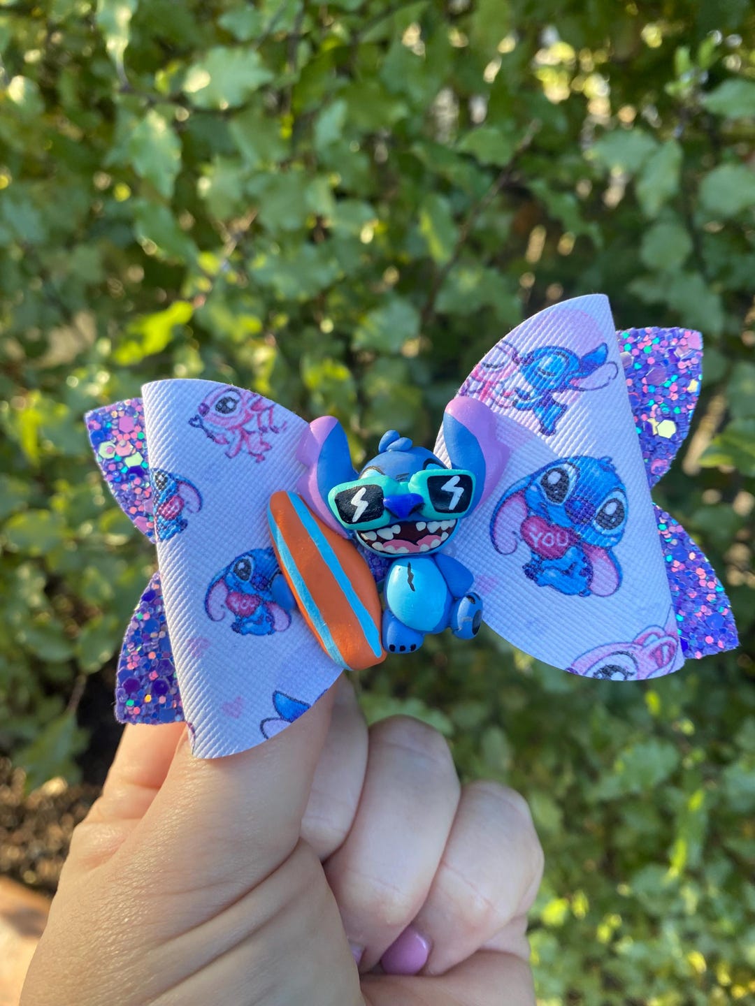 Alien Cartoon Characters Hair Bow Hairclip/ Handmade/ Leatherette ...